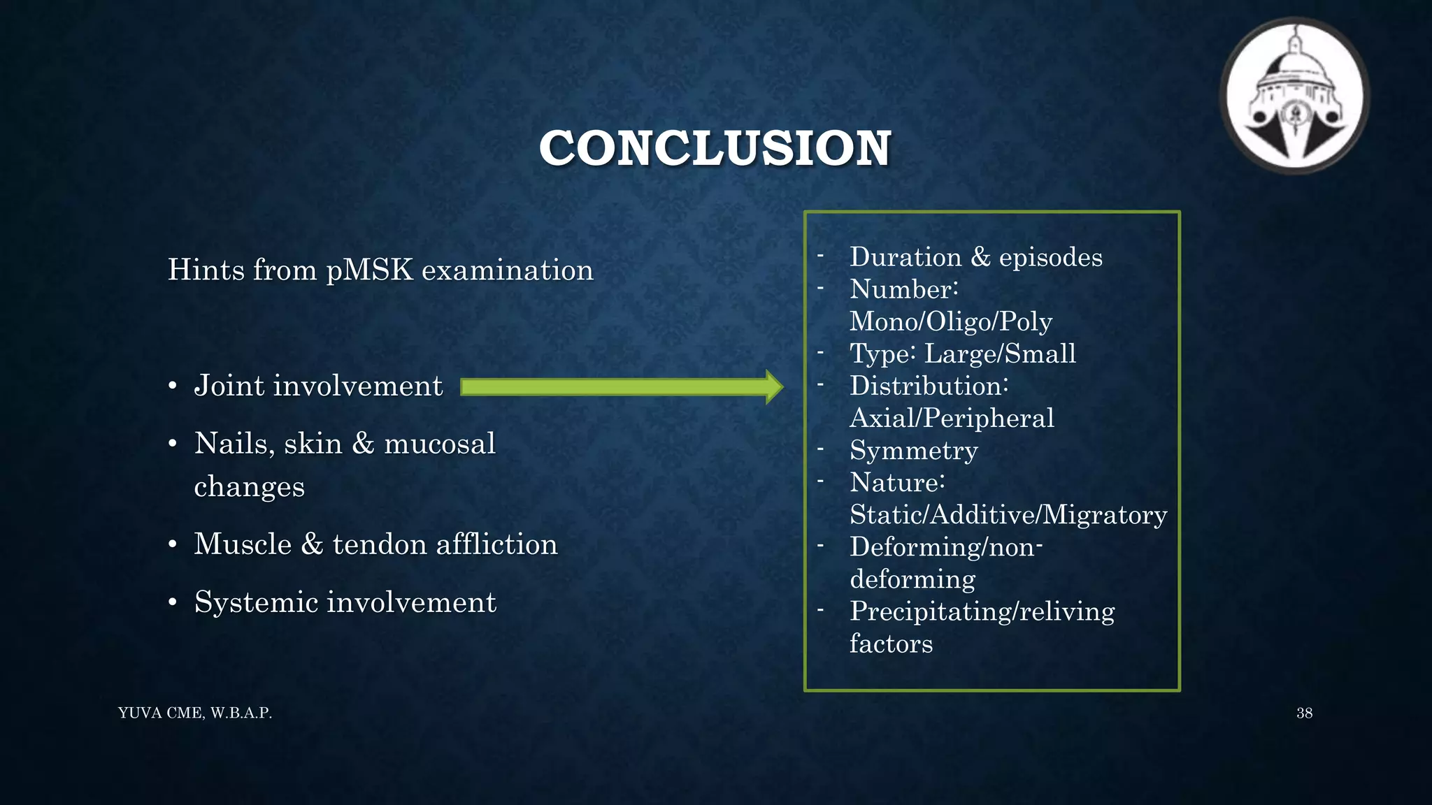 Pediatric musculoskeletal examination including P-GALS | PPTX