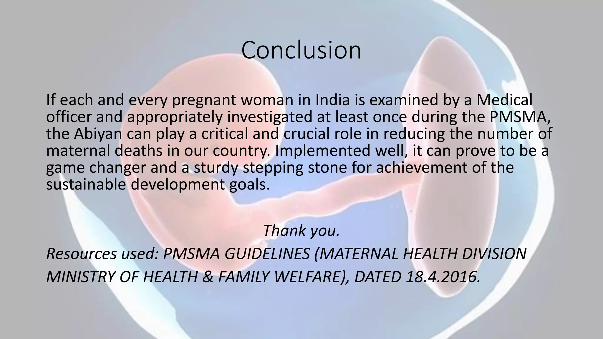 Pradhan Mantri Surakshit Matritva Abhiyan (PMSMA): Latest Guidelines | PDF