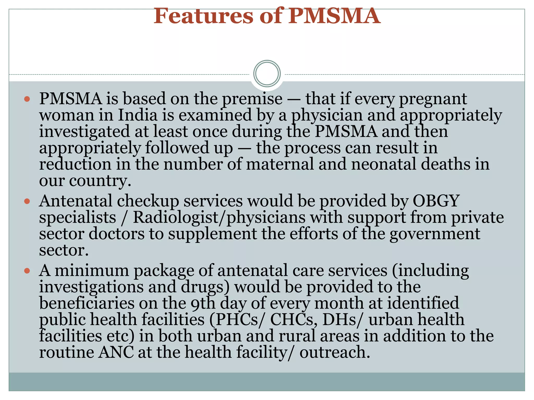 Pmsma( Pradhan Mantri Surakshit Matritva Abhiyan ) | PPTX