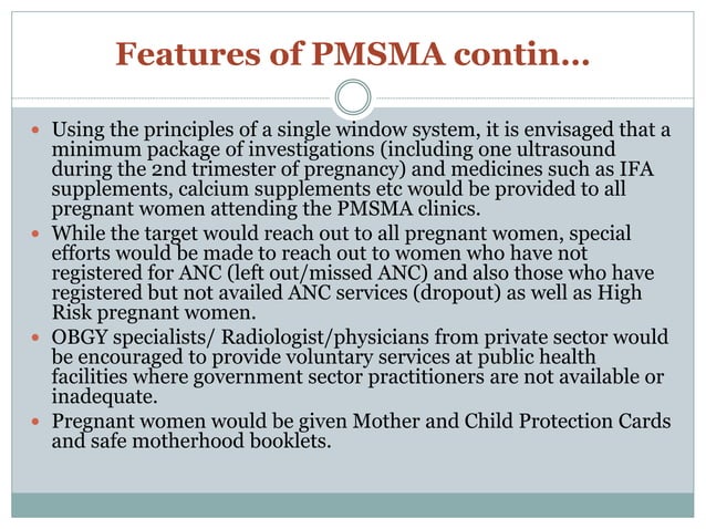 Pmsma( Pradhan Mantri Surakshit Matritva Abhiyan ) | PPTX | Pregnancy ...