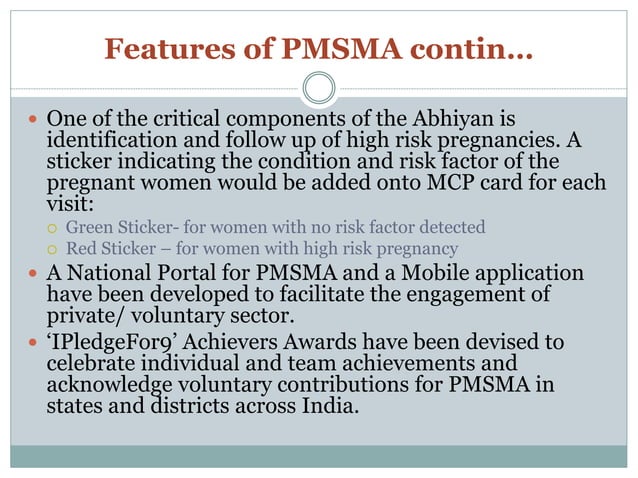 Pmsma( Pradhan Mantri Surakshit Matritva Abhiyan ) | PPTX | Pregnancy ...