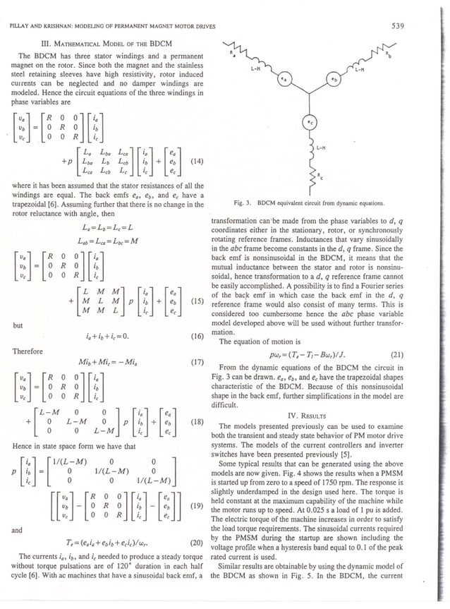 Pmsm mathematical model | PDF