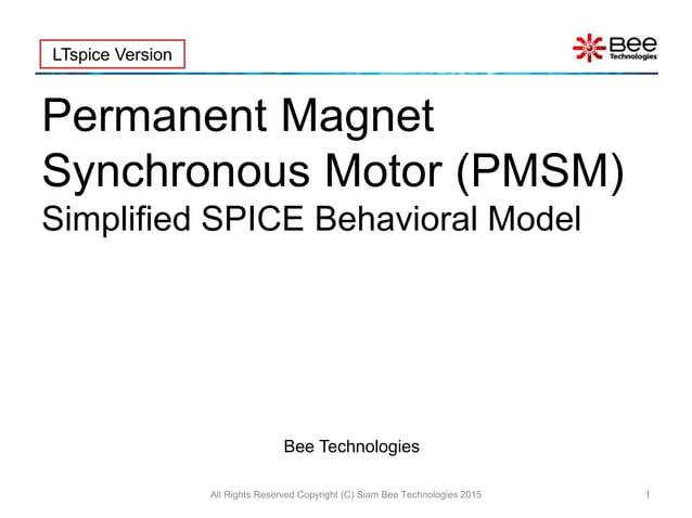 PMS Motor of Simple Model using LTspice | PPTX