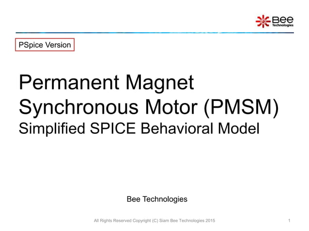 PMS Motor of Simple Model using PSpice | PPT