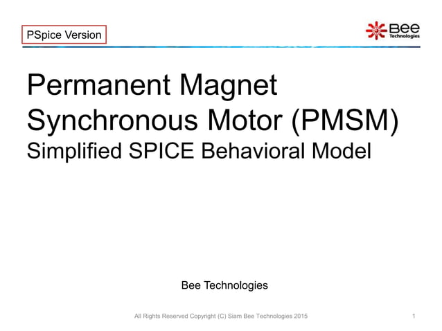 PMS Motor of Simple Model using PSpice | PPTX