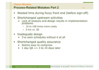 Software Project Management - Classic Mistakes | PDF