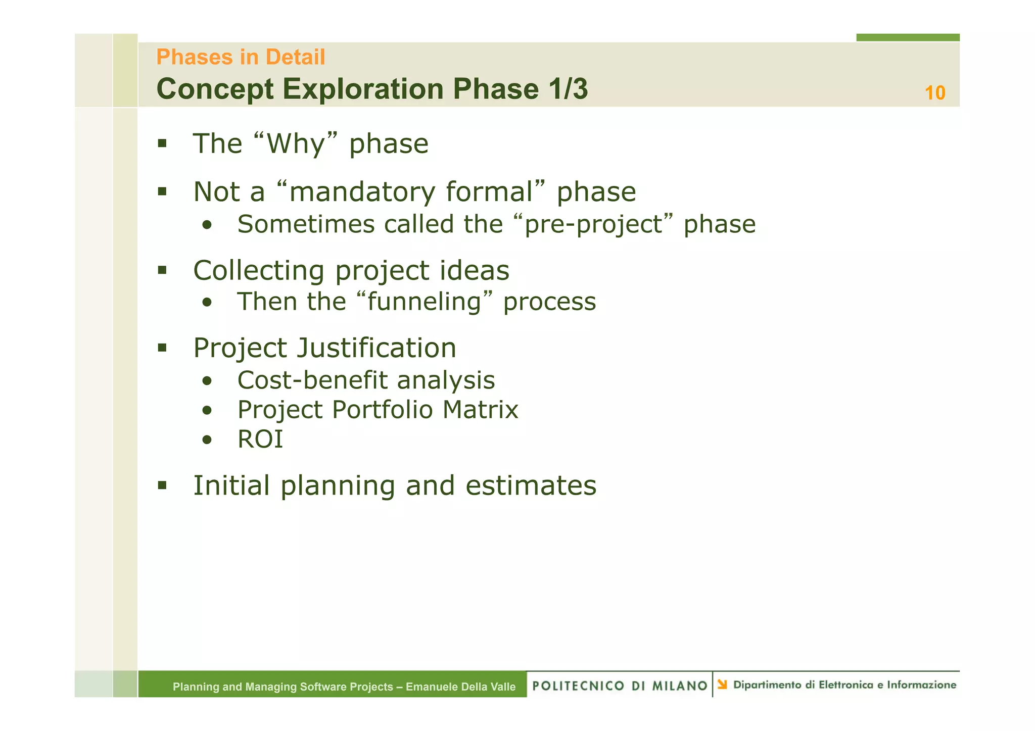 Planning Phase Part I - Project Phases and Lifecycle Planning | PDF