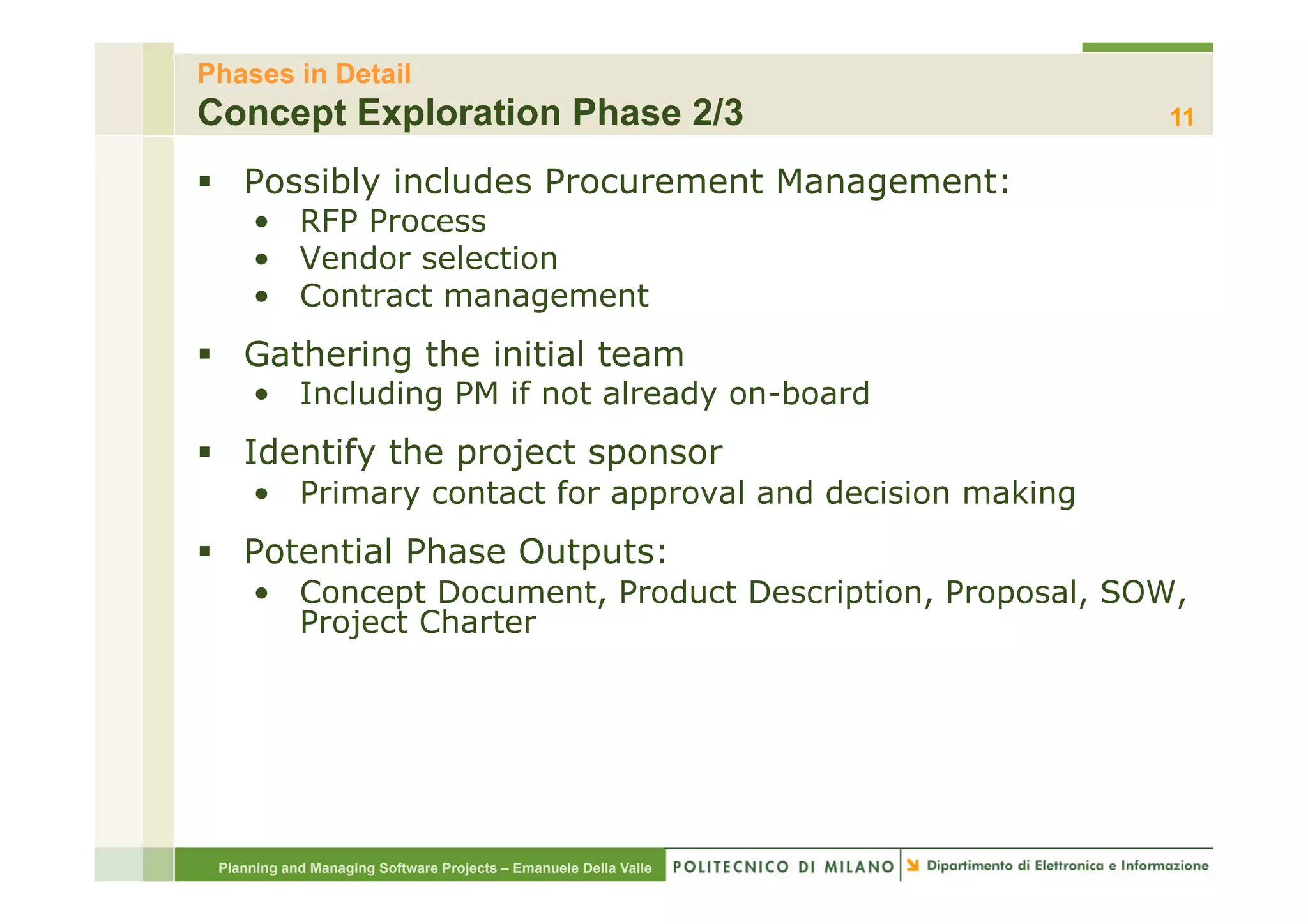 Planning Phase Part I - Project Phases and Lifecycle Planning | PDF