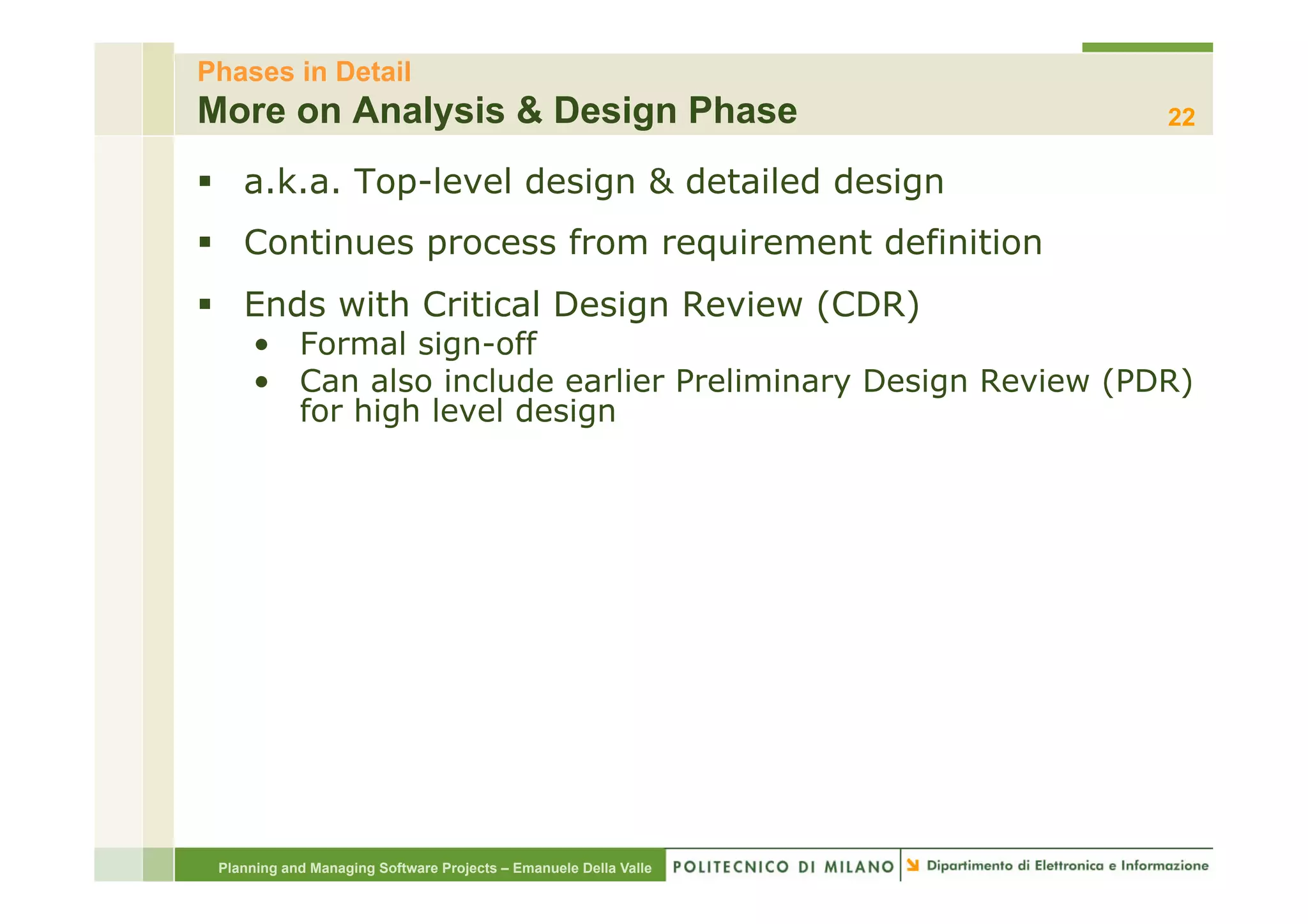 Planning Phase Part I - Project Phases and Lifecycle Planning | PDF