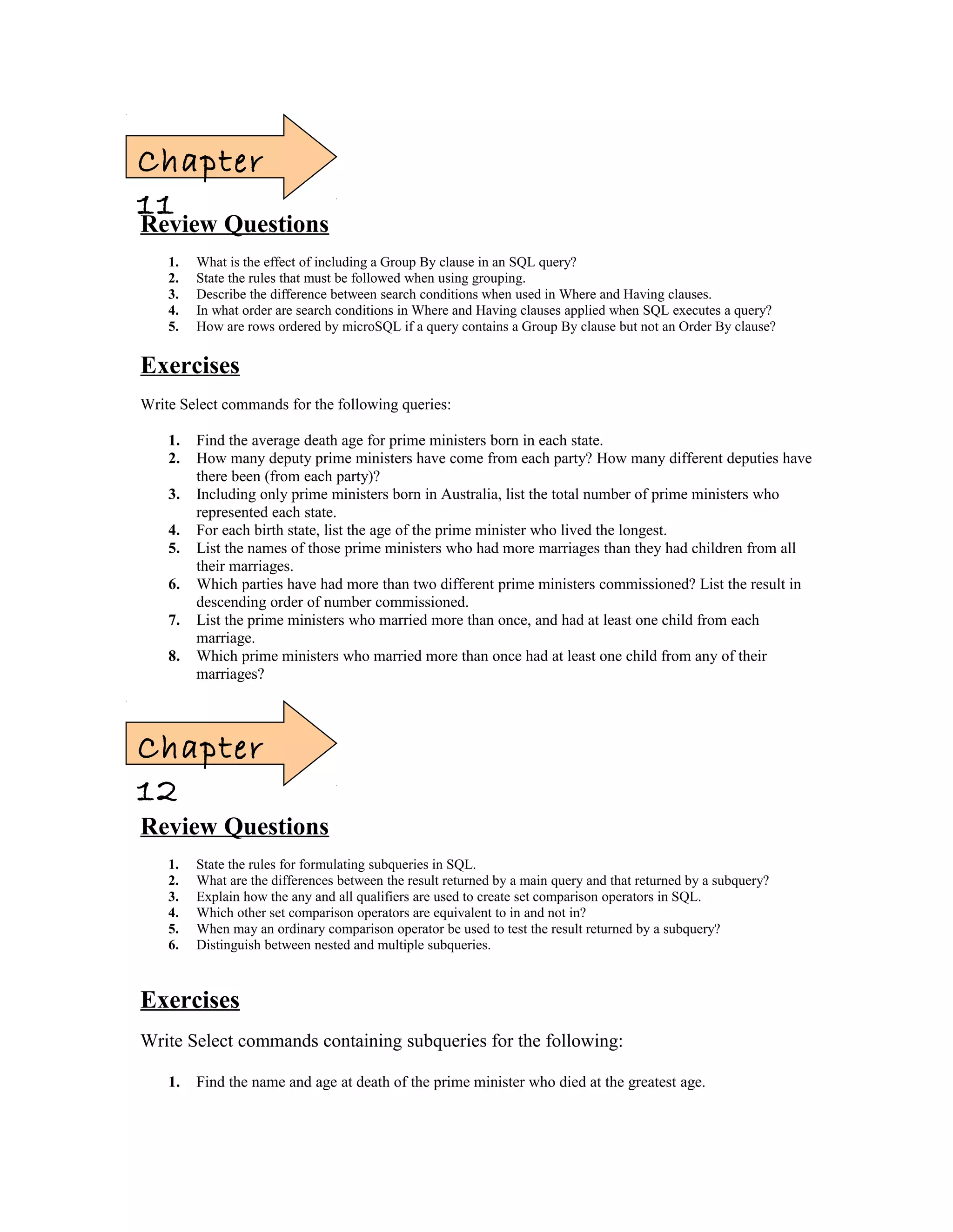 Pm Sql Exercises Doc Databases Computer Software And Applications