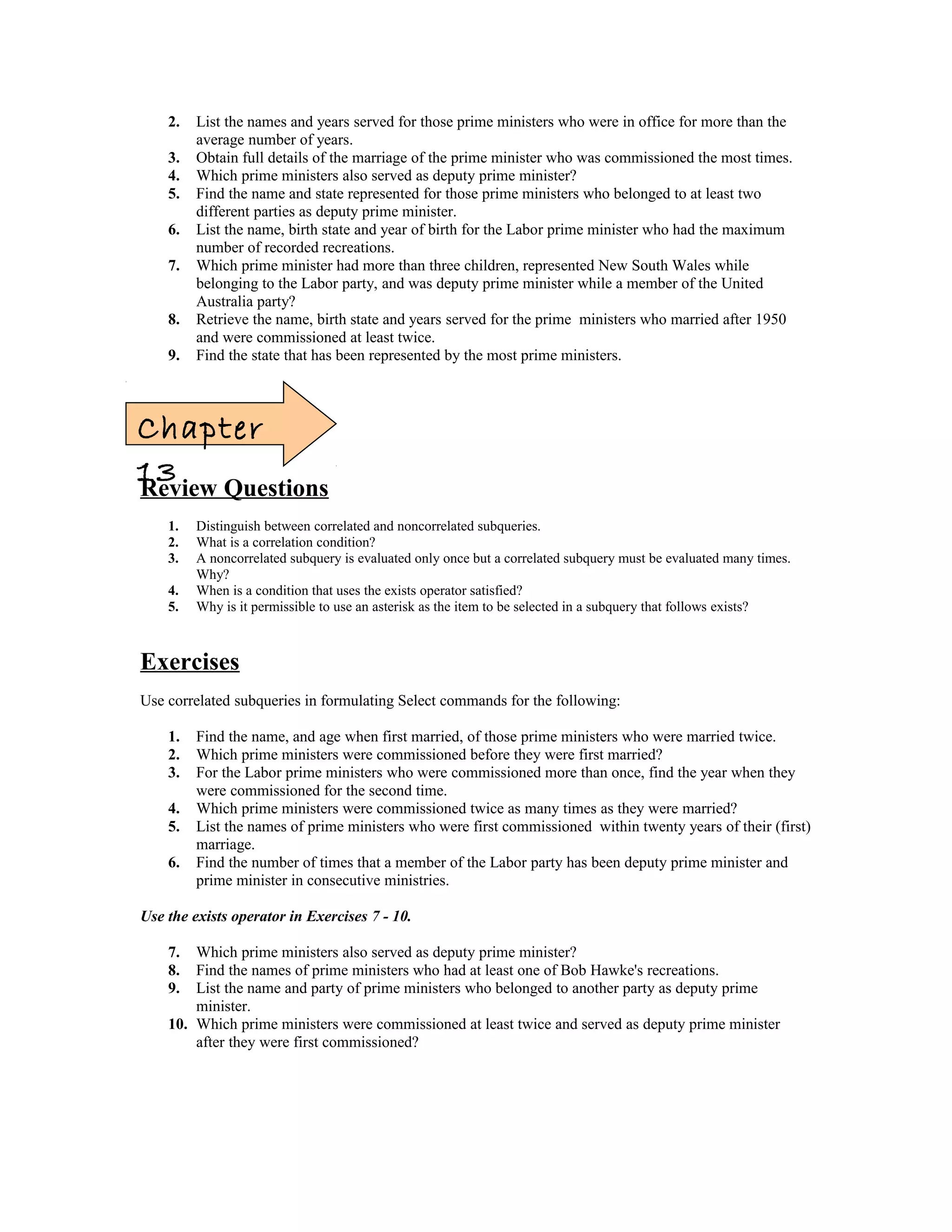 Pm Sql Exercises Doc Databases Computer Software And Applications