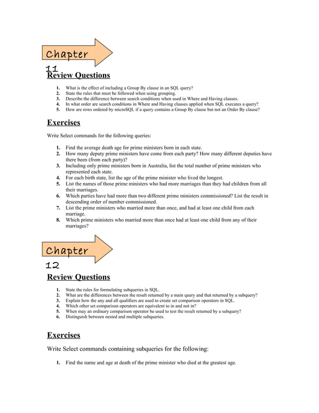 Pm sql exercises | DOC | Databases | Computer Software and Applications