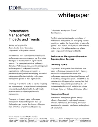 Performance Management Research Paper | PDF