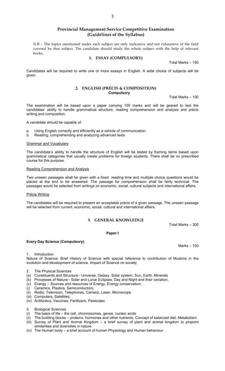 PMS Syllabus.pdf | Biological Sciences | Science