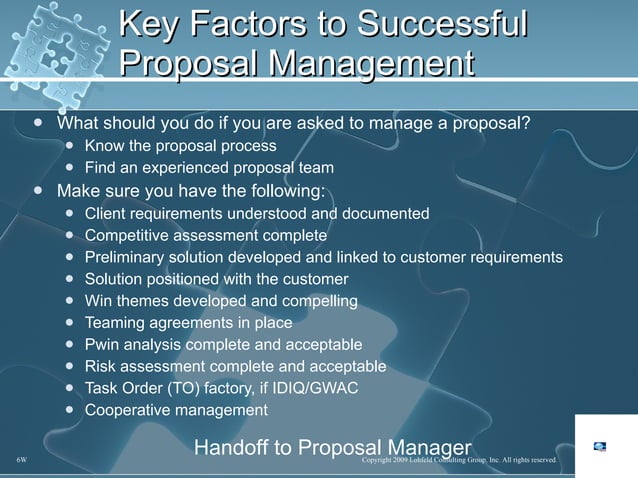 PM Survival Guide to Proposal Management | PPT | Management Consulting ...