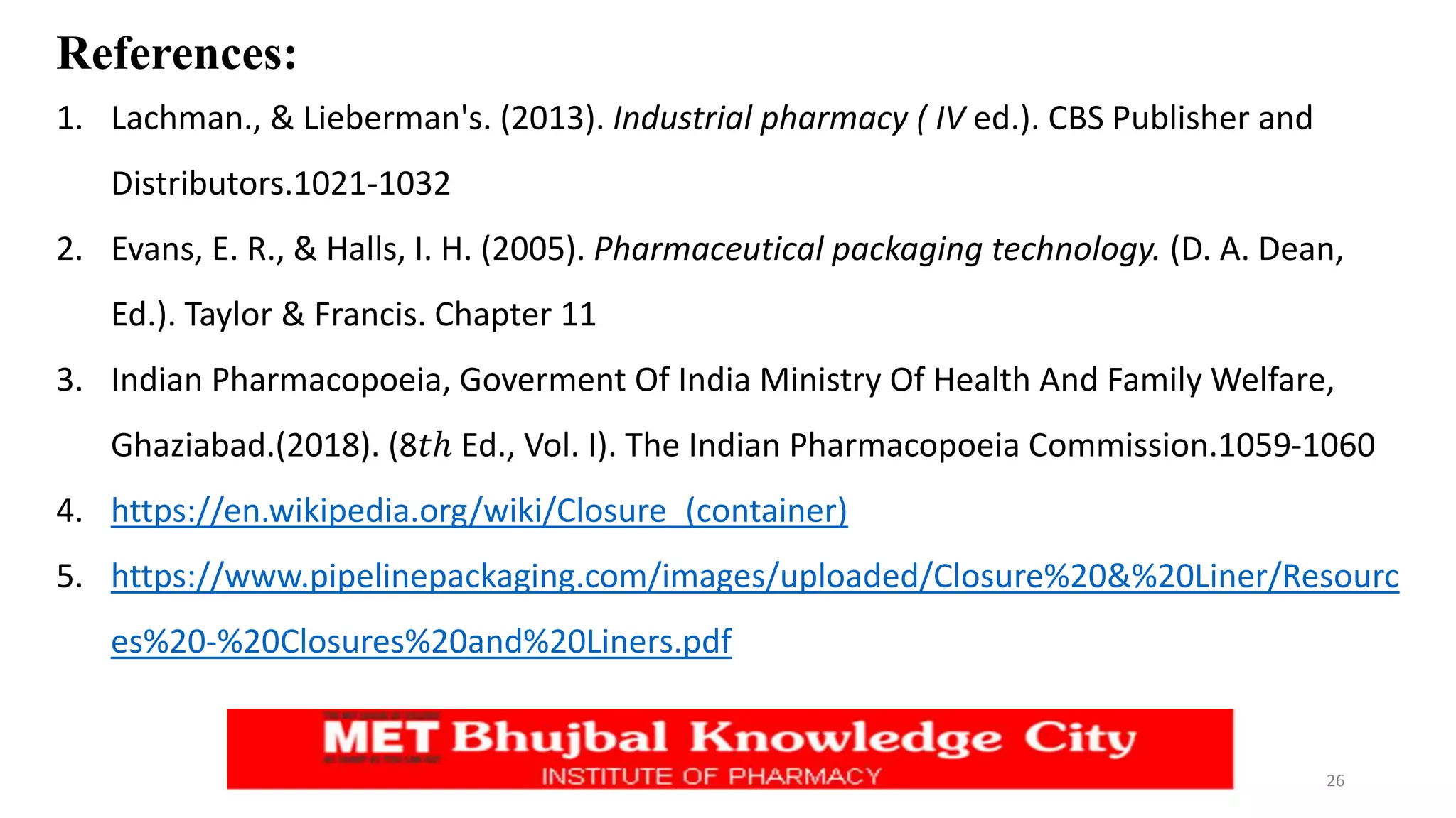 Types of closure and closure liners | PPTX