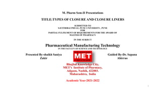 Types of closure and closure liners | PPTX