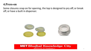 Types of closure and closure liners | PPTX