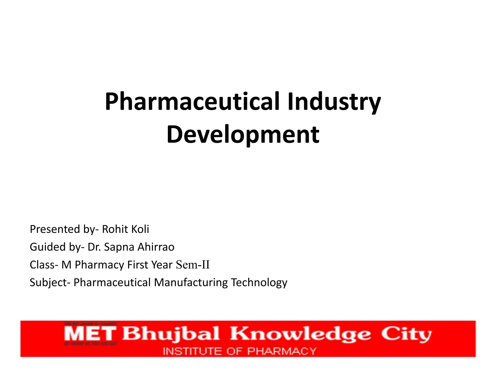 Pharmaceutical Industry Development | PPTX