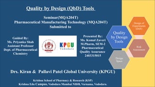 Quality by Design Tools in Pharmaceutical Manufacturing Technology | PPTX