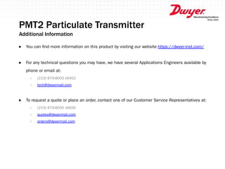 Series PMT2 Particulate Transmitter | PDF