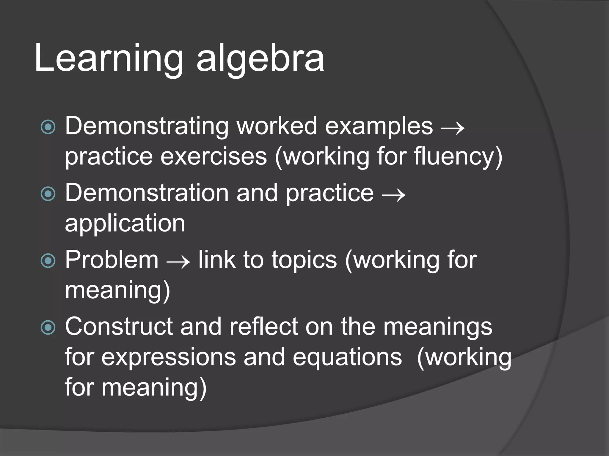 teaching algebra revised | PPTX
