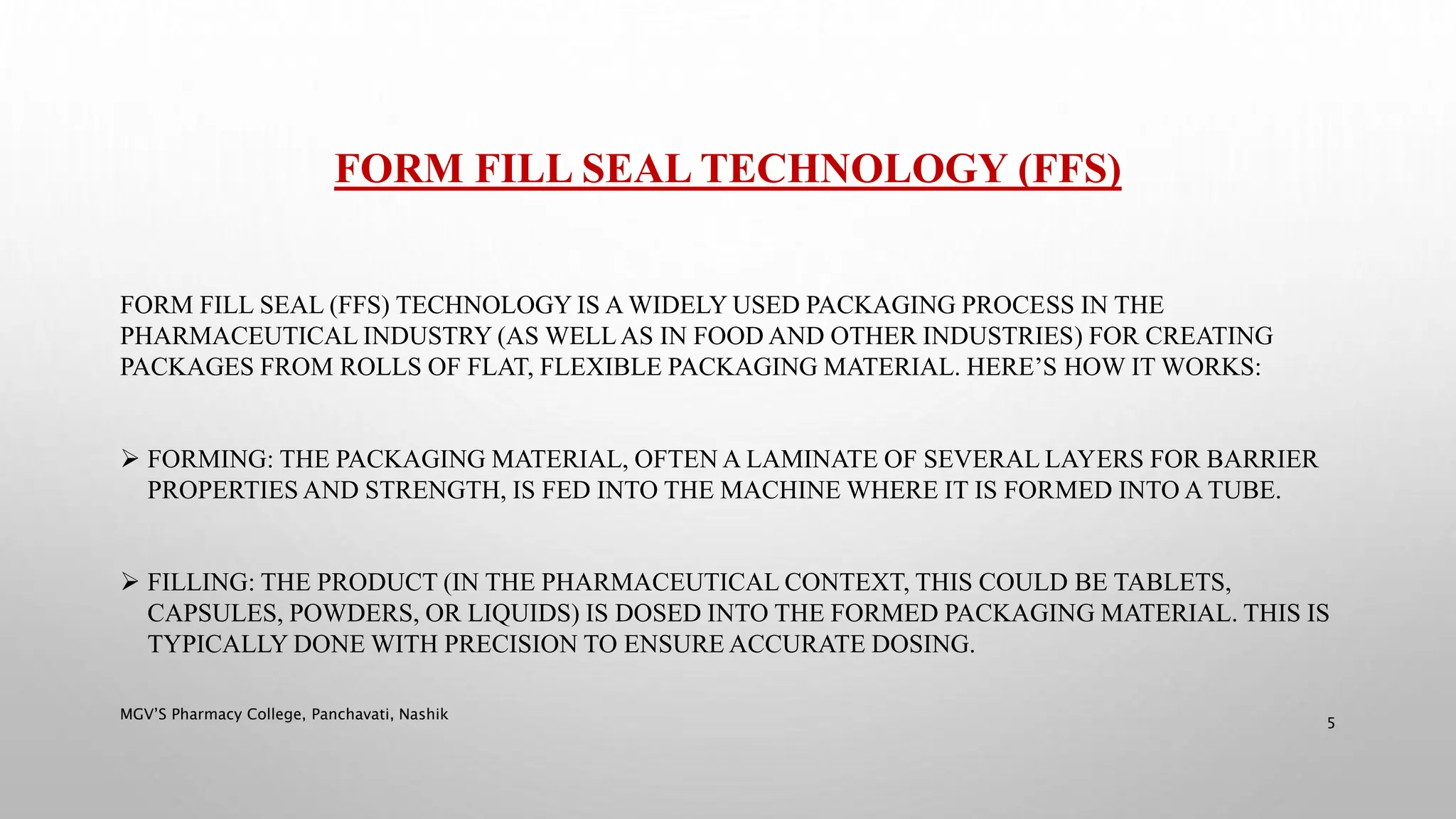 Form fill seal technology and lyophilization technology.pptx