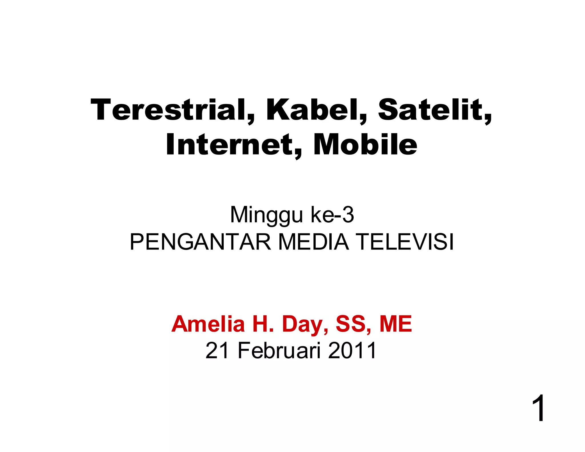Terestrial Kabel Internet IPTV Mobile - PMT 2011 | PDF