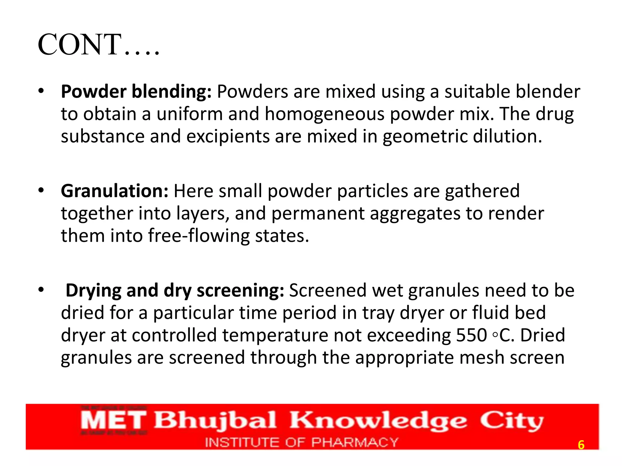 Pharmaceutical Manufacturing Technique PPT | PPTX