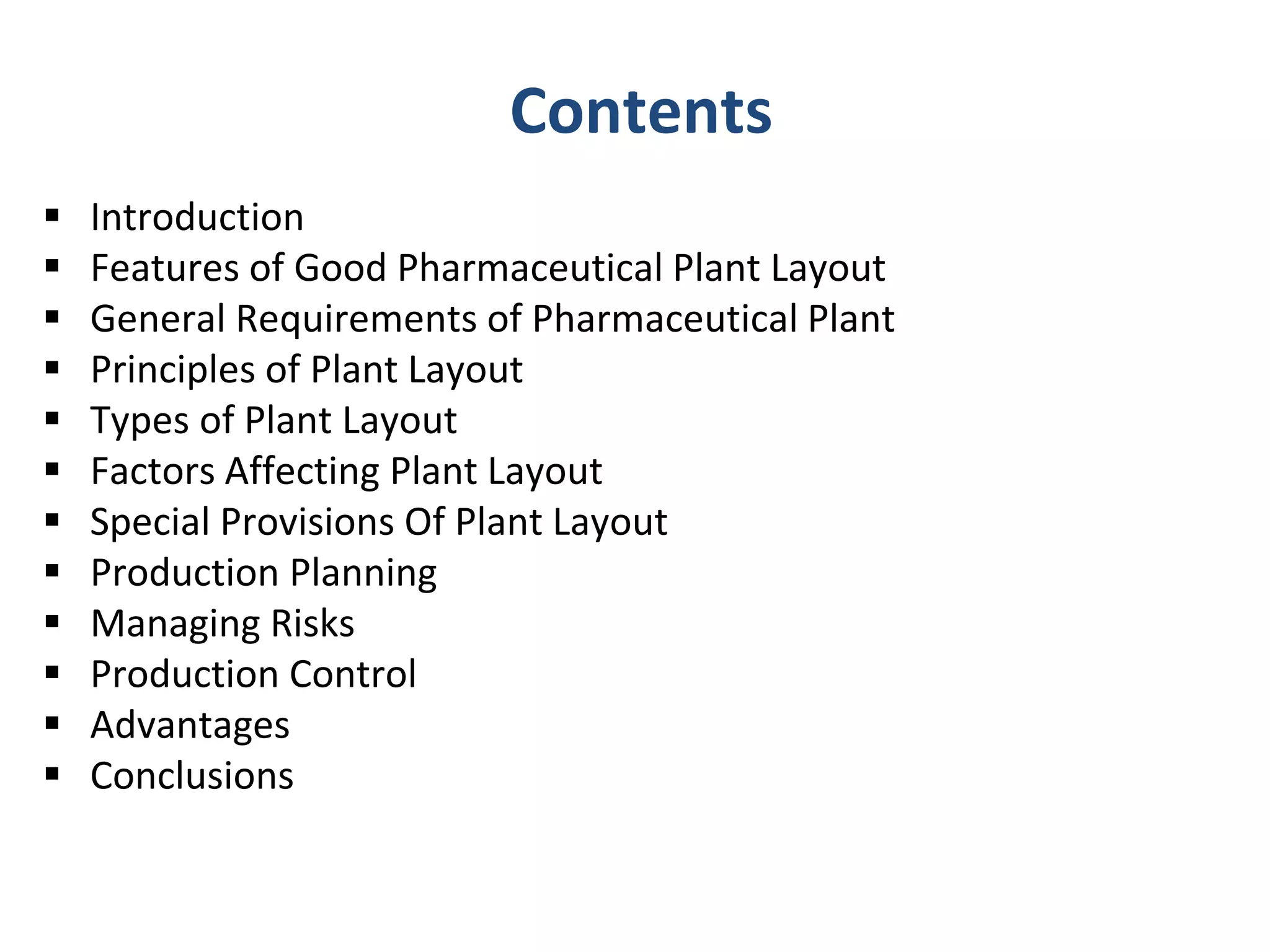 Pharmaceutical Plant Layout | PPTX
