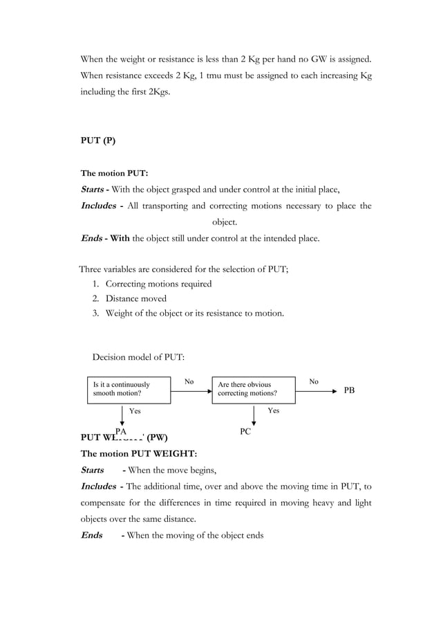 pre- determined time standard of work measurement | DOC | Technology ...
