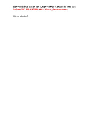 Tổng hợp mẫu bìa luận văn | DOCX