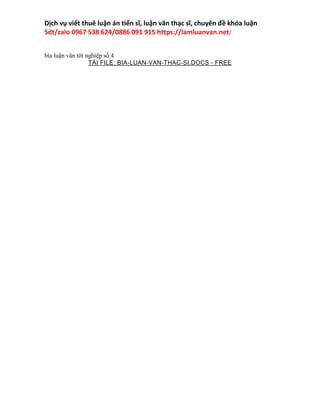 Tổng hợp mẫu bìa luận văn | DOCX