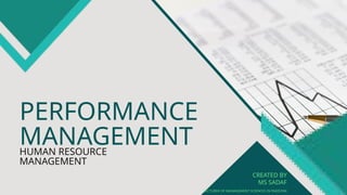 Performance Management in HRM and benefits of effective Performance Management. | PPTX