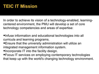 PMU ITD Strategic Plan (2011-2016) | PPT