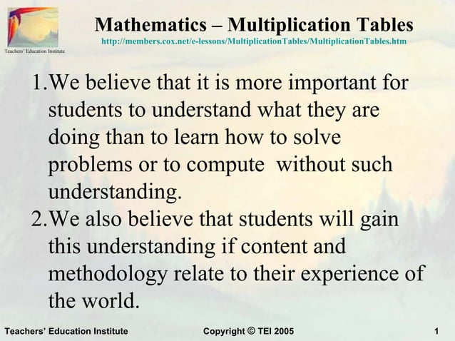 P multiplication tables | PPT