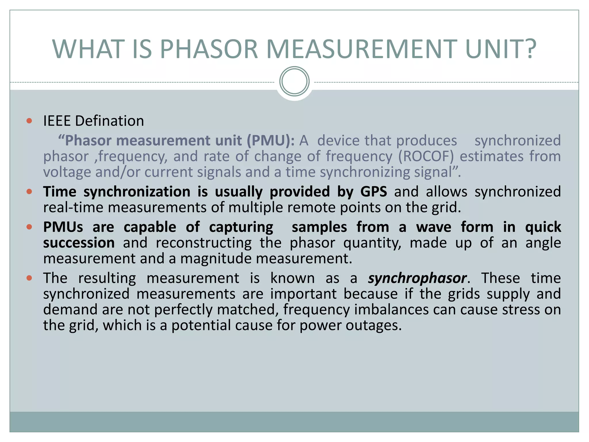 A overview on WAMS/PMU. | PDF