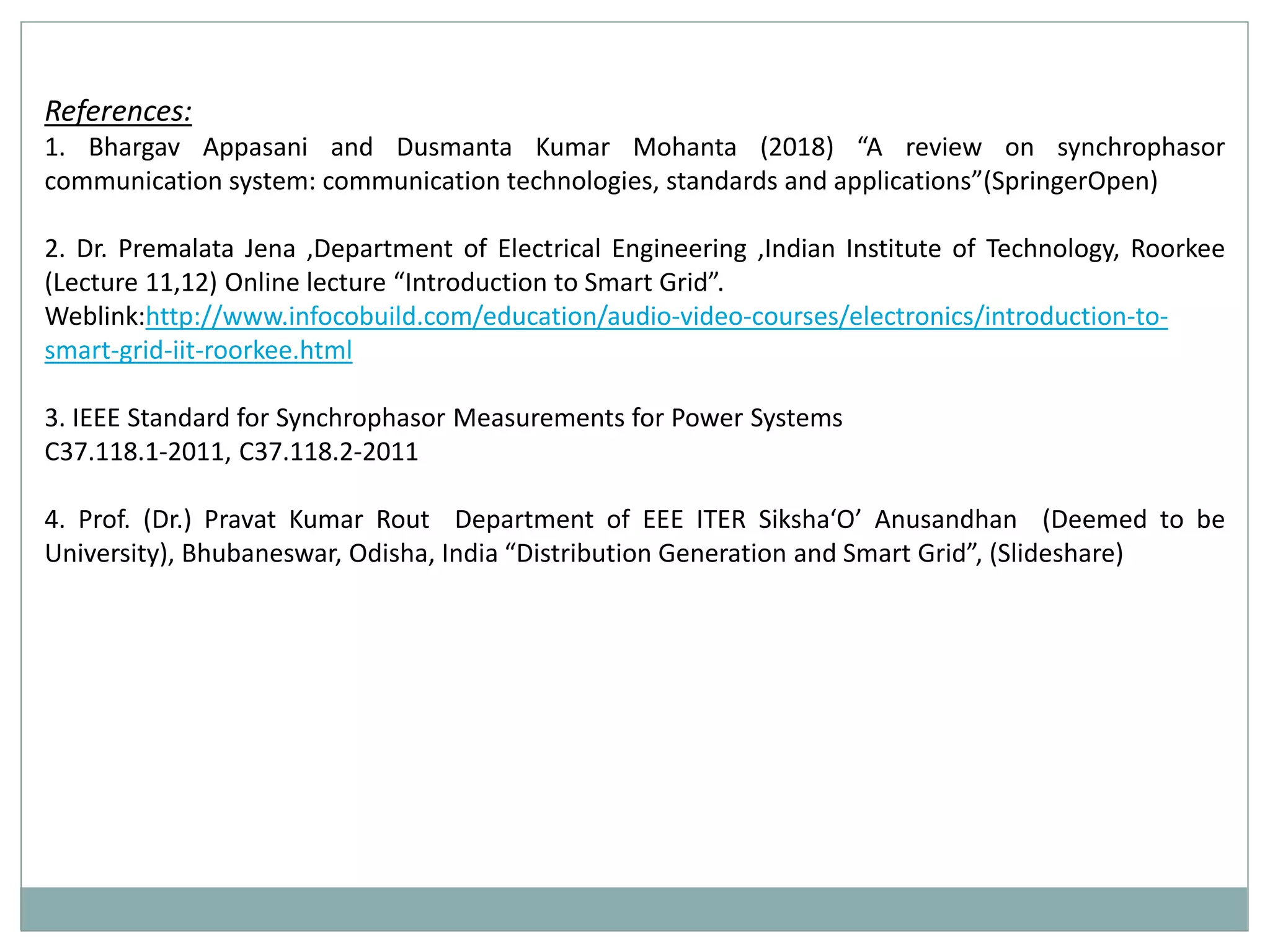 A overview on WAMS/PMU. | PDF
