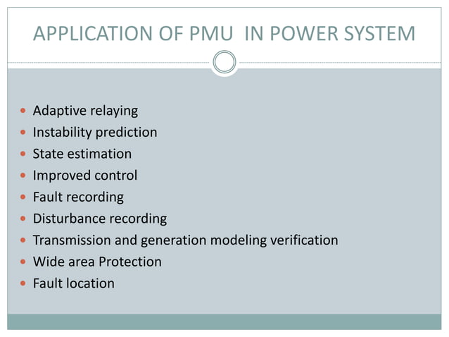 A overview on WAMS/PMU. | PDF