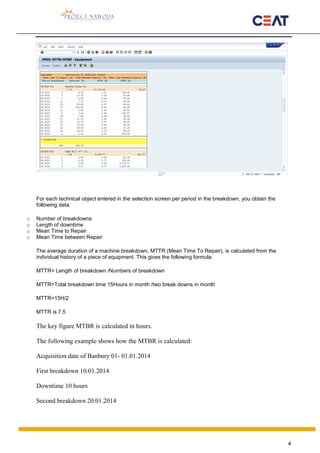 Plant Maintenance user manual MTTR Report | PDF