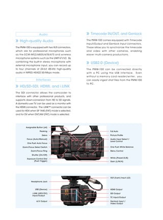 Sony PMW-100 | PDF | Cameras and Camcorders | Consumer Electronics