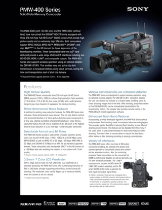 Sony PMW-400 Camcorder | PDF