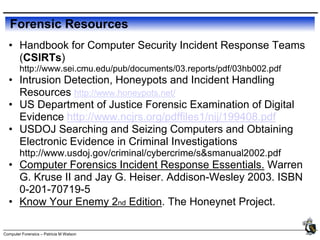 Computer Forensics | Patricia Watson | 2004 | PDF