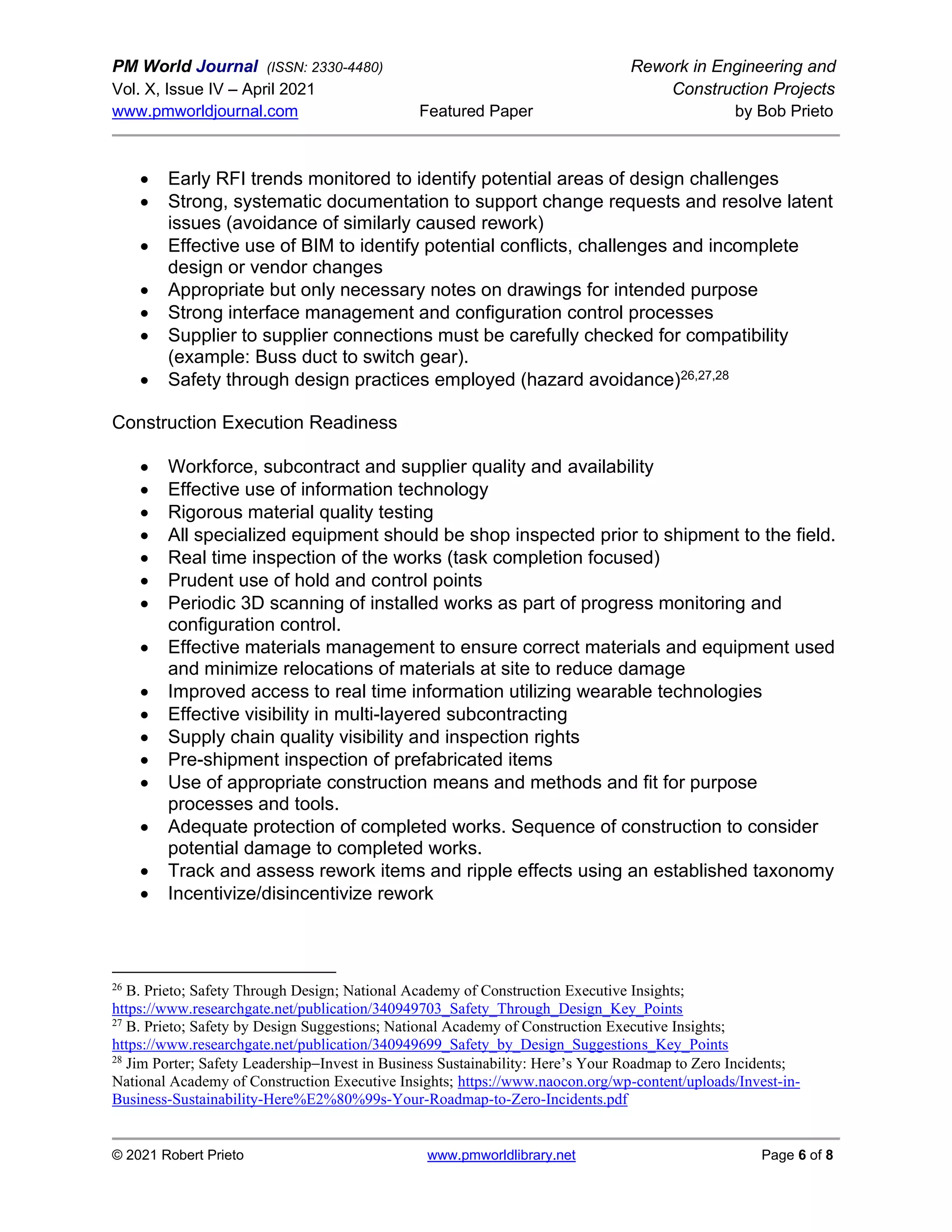 Rework in Engineering & Construction Projects | PDF