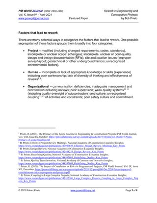 Rework in Engineering & Construction Projects | PDF | Construction ...