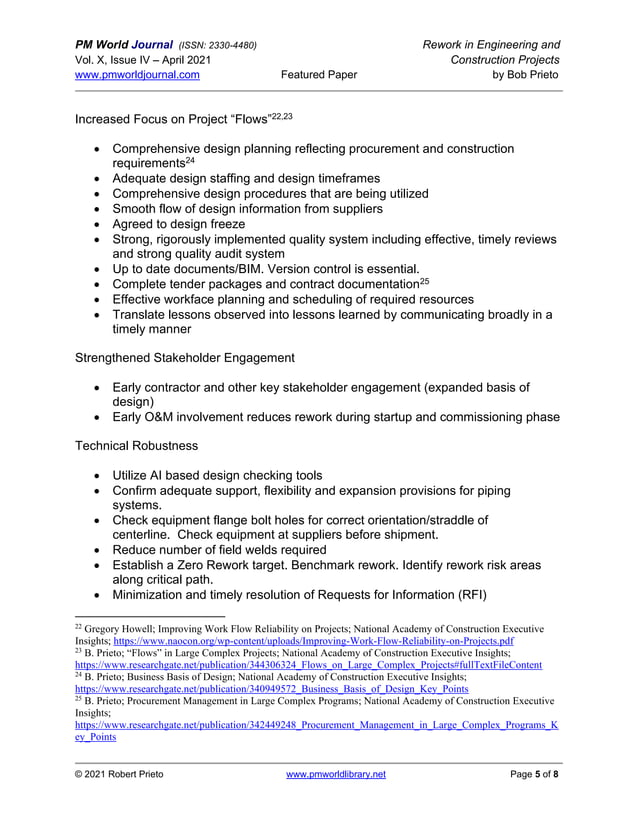 Rework in Engineering & Construction Projects | PDF | Construction ...