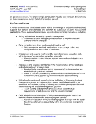 Governance of mega and giga programs | PDF