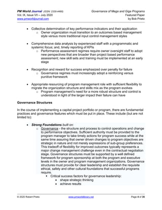 Governance of mega and giga programs | PDF