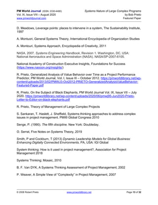 Systems nature of large complex projects | PDF