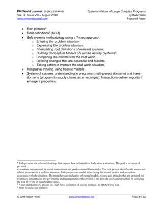 Systems nature of large complex projects | PDF